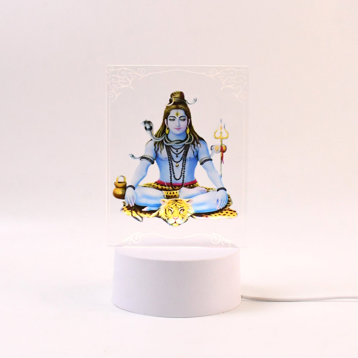 Beautiful 3D Lord Shiva Frame with Soft White Light (1 Pc) – Aller ...
